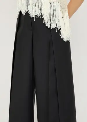 HEIRLOME Tove Split Wide-leg Wool-blend Trousers