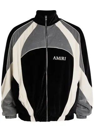 Amiri Colour-blocked Velour Track Jacket