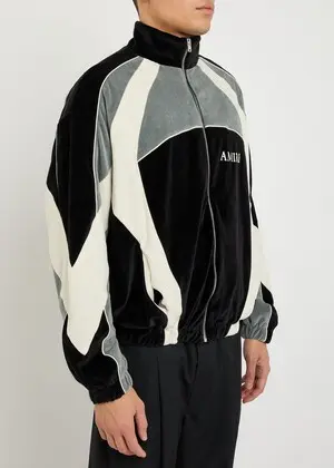 Amiri Colour-blocked Velour Track Jacket