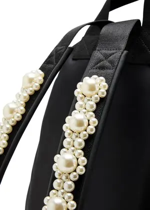 Simone Rocha Bow And Bead-embellished Nylon Backpack