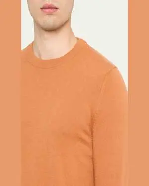 Kiton 12gg Cashmere Knit Crewneck Sweater - Orange