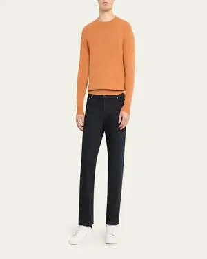 Kiton 12gg Cashmere Knit Crewneck Sweater - Orange