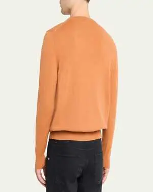Kiton 12gg Cashmere Knit Crewneck Sweater - Orange