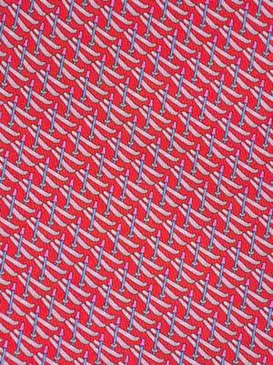 FERRAGAMO Patterned Silk Neck Tie - Red