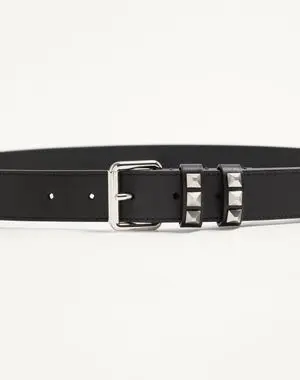 Valentino Garavani Flaneuse Calfskin Belt - Black
