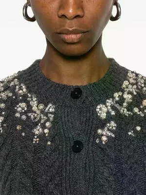 Alexander McQueen Cable-knit Cardigan With Crystal Embellishments