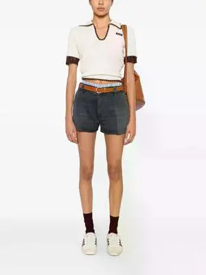 Miu Miu Logo-embroidered Mini Shorts