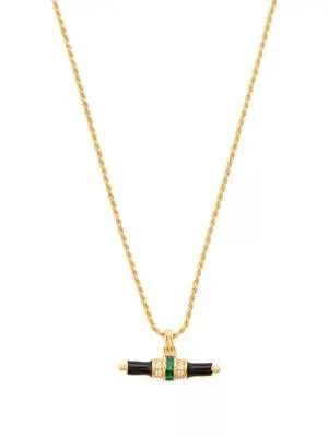 LAURA VANN Bridget Enamel T-bar Necklace - Gold