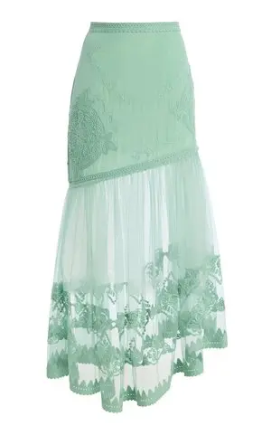 Ulla Johnson Elspeth Silk Midi Skirt - Green