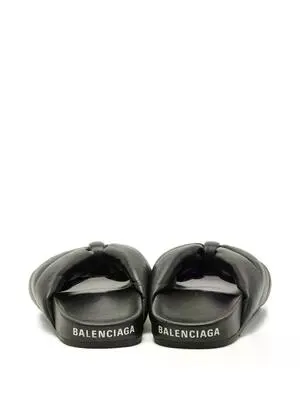 Balenciaga Draped Leather Slides