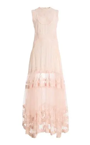 Ulla Johnson Florence Silk Lace Dress - Pink