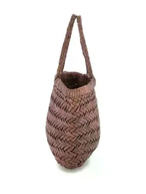 Dragon Diffusion Herringbone Weave Leather Tote - Brown