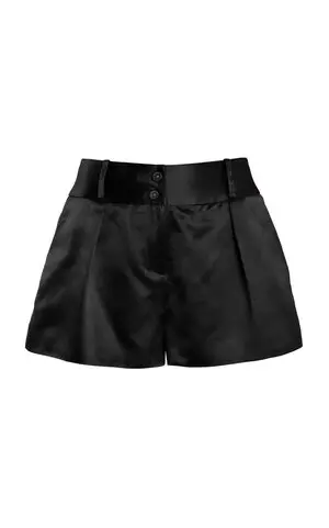 BRANDON MAXWELL Brandon Maxwell The Whit Pleated Silk Mini Shorts
