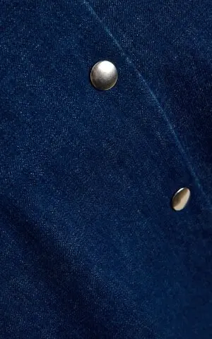 Brandon Maxwell Wells Cuffed Denim Jacket