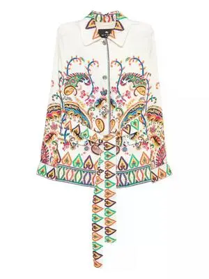 Etro Paisley-print Belted Jacket