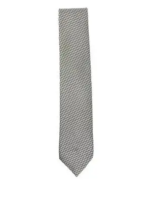 TOM FORD Herringbone-pattern Neck Tie - White