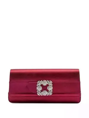 Manolo Blahnik Gothisi Embellished Clutch Bag - Red