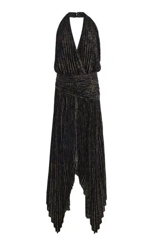 Proenza Schouler Halterneck Pleated Maxi Dress - Print