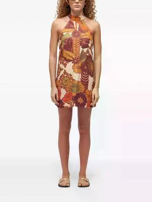 OSKLEN Floral Halter Mini Dress