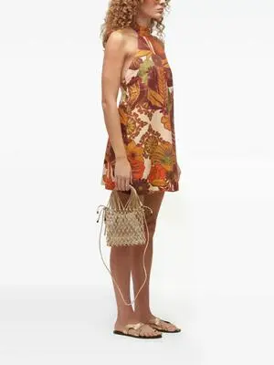 OSKLEN Floral Halter Mini Dress