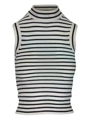 NILI LOTAN Striped Mock-neck Top