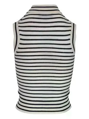 NILI LOTAN Striped Mock-neck Top