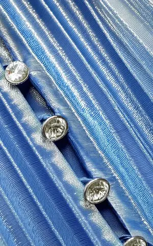 SEMSEM Pleated Lamé Kaftan Dress