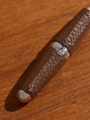 Dunhill Leather-trimmed Steel Corkscrew