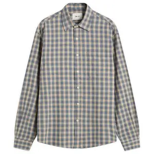 Nn07 Deon Check Flannel Shirt - Blue Check