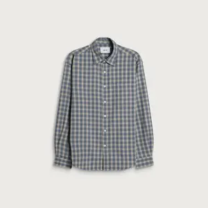 Nn07 Deon Check Flannel Shirt - Blue Check