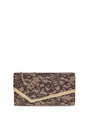 JIMMY CHOO Shoulder Bag With Lace Overlay - Beige