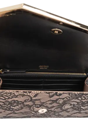JIMMY CHOO Shoulder Bag With Lace Overlay - Beige