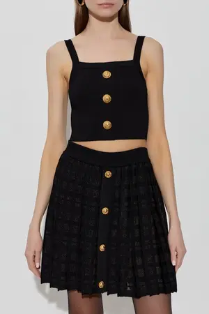 Balmain Short Strap Top - Black