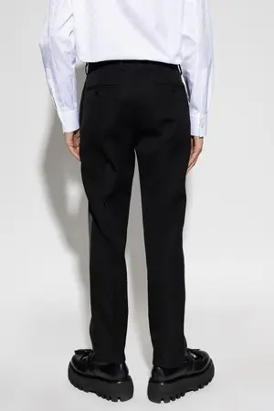 Alexander McQueen Wool Trousers With Silk Stripe
