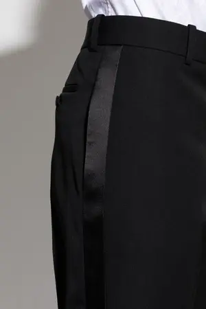 Alexander McQueen Wool Trousers With Silk Stripe