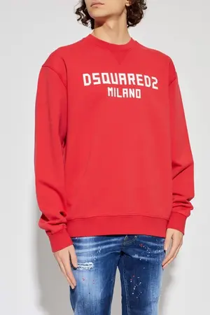 Dsquared2 Crewneck Sweatshirt With Printed Logo - Red