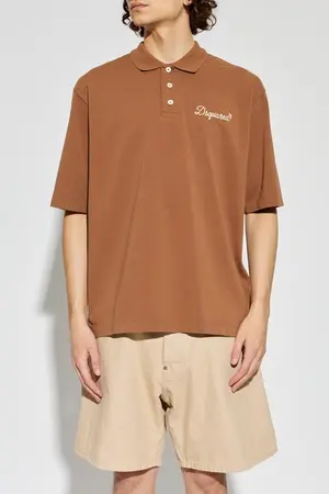 Dsquared2 Polo With Embroidered Logo - Brown