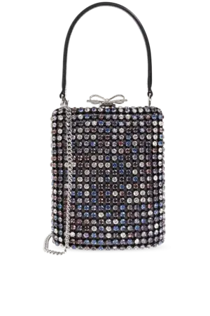 SELF-PORTRAIT Clutch Bag With Crystal Embellishments - Silver