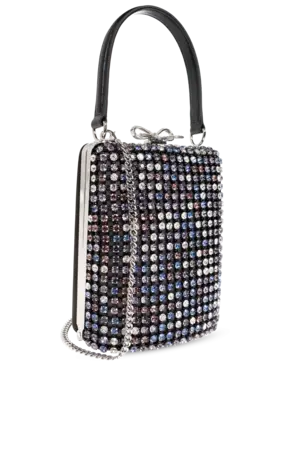 SELF-PORTRAIT Clutch Bag With Crystal Embellishments - Silver