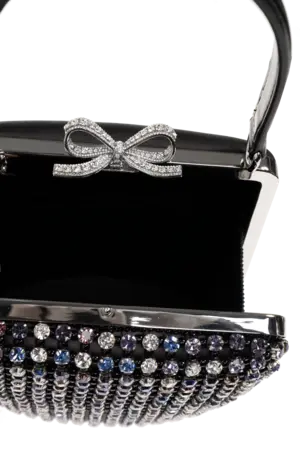 SELF-PORTRAIT Clutch Bag With Crystal Embellishments - Silver