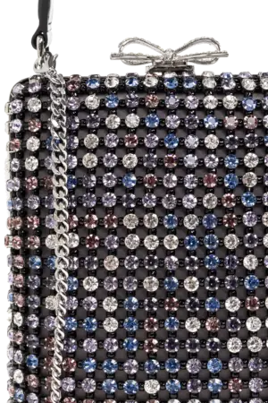 SELF-PORTRAIT Clutch Bag With Crystal Embellishments - Silver
