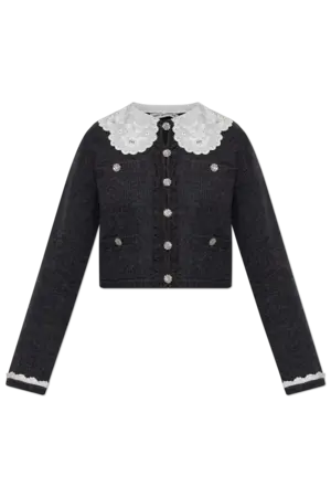 SELF-PORTRAIT Cardigan With Detachable Collar