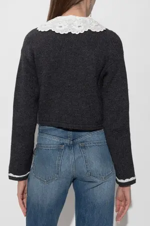 SELF-PORTRAIT Cardigan With Detachable Collar