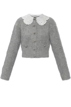 SELF-PORTRAIT Cardigan With Detachable Collar