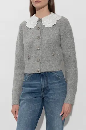 SELF-PORTRAIT Cardigan With Detachable Collar