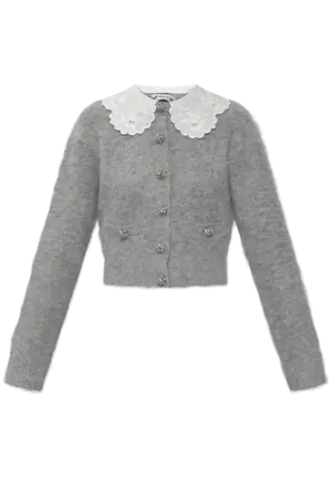 SELF-PORTRAIT Cardigan With Detachable Collar