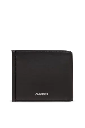 JW Anderson Foldable Leather Wallet - Black