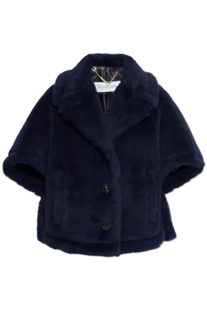 Max Mara Short Fur Coat - Navy Blue