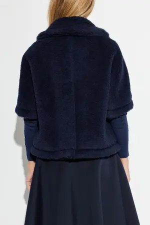 Max Mara Short Fur Coat - Navy Blue