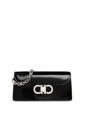 FERRAGAMO Leather Flap Clutch